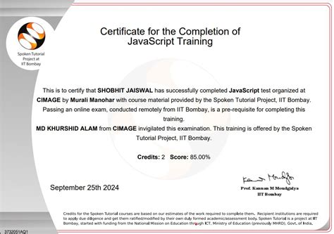 Shobhit Jaiswal On Linkedin Javascript Iitbombay Certification Webdevelopment Learning