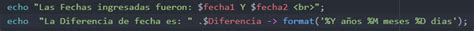 Calcular la DIFERENCIA entre dos FECHAS en PHP Años meses días