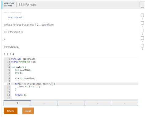 Solved Write A For Loop That Prints 1 2 Countnum Ex If