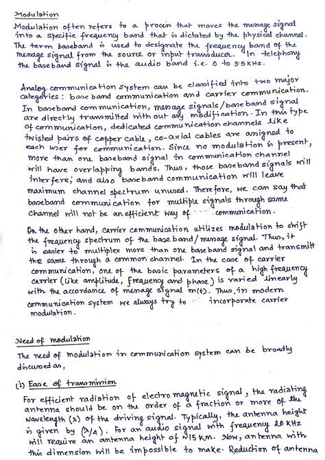 Modulation Principle Of Digital Communication Notes Studocu