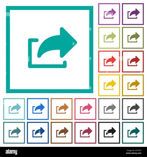 Export Symbol Solid Flat Color Icons With Quadrant Frames On White