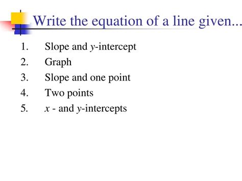 PPT Writing The Equation Of A Line PowerPoint Presentation Free Download ID