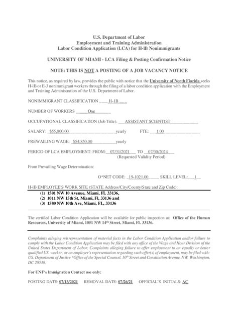 Fillable Online Labor Condition Application Lca Fax Email Print