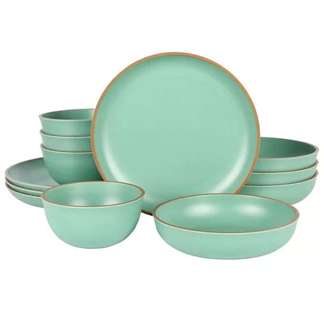 12 Piece Double Bowl Malemine Dinnerware Set