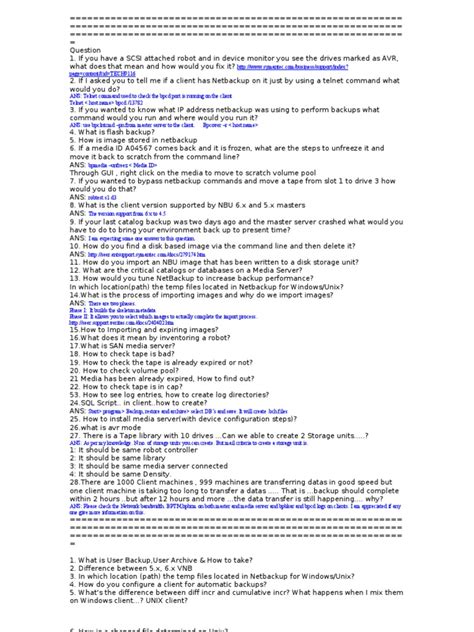 Netbackup Interview Questions Pdf Backup Computer Data Storage