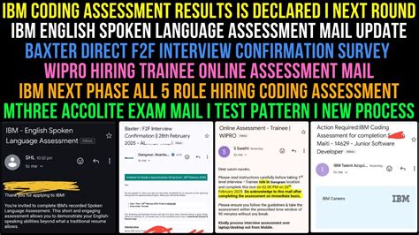 Ibm Coding Result Out Next English Spoken Test Wipro Trainee Test Ibm Baxter Mthree Next