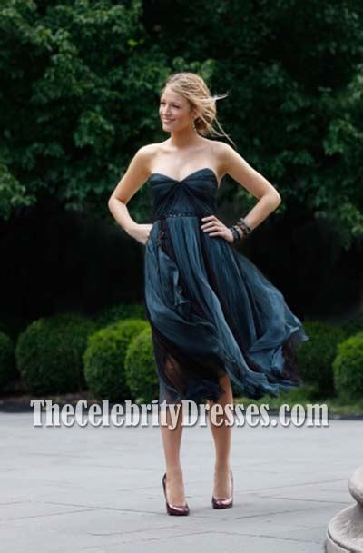 Blake Lively Chiffon Cocktail Party Dress Celebrity Dresses Gossip Girl