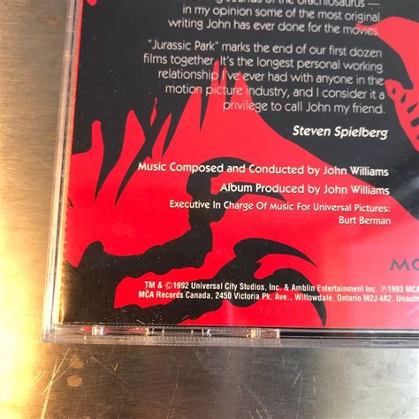 John Williams Jurassic Park Music From Motion Picture Soundtrack 1993
