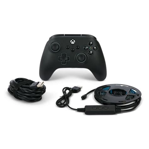 Powera Advantage Wired Controller For Xbox Series X S With Lumectra Rgb Led Strip Black