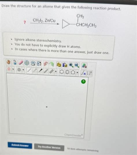 Solved Draw The Structure For An Alkene That Gives The Chegg Com