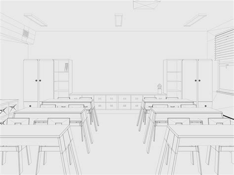 Cartoon Classroom 3d Model Cgtrader