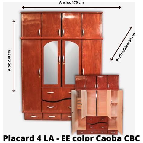 Tupi Sa Ropero Placard Cbc 4 Puertas Cvalijera La Espejado Color