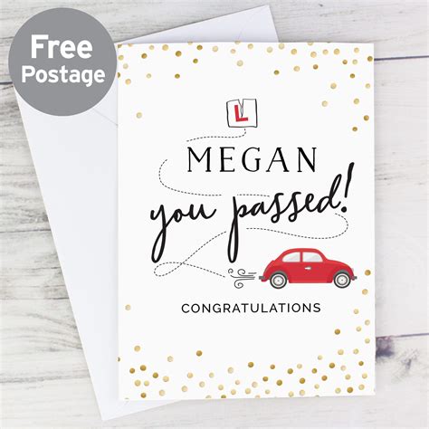Personalised Passed Driving Test Card Delivered The Personal Shop