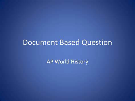 Document Based Question