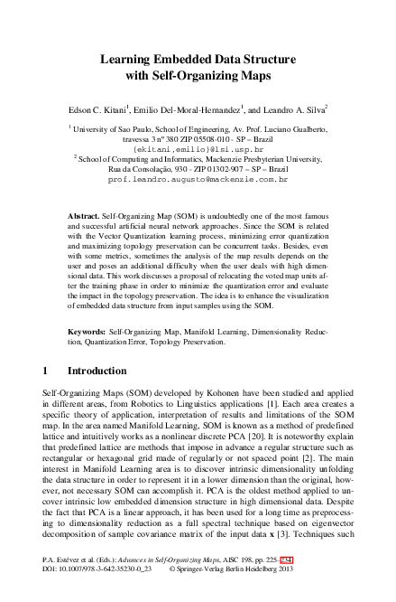 Pdf Learning Embedded Data Structure With Self Organizing Maps