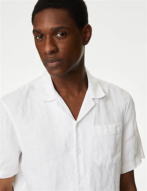 Buy Pure Linen Cuban Collar Shirt At Marks And Spencer