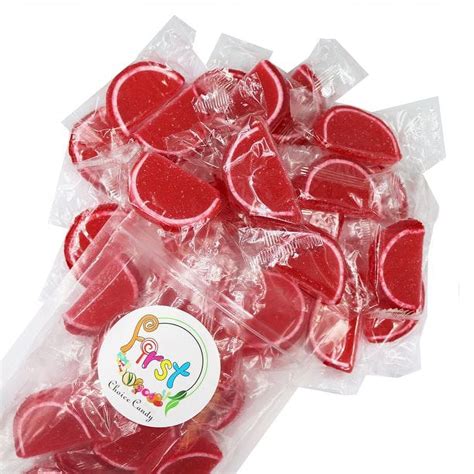 Jelly Fruit Slices Gummy Candy Individually Wrapped Red Raspberry 1