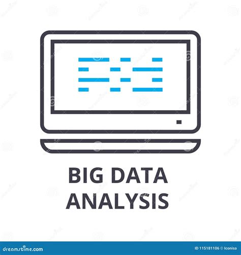Big Data Analysis Thin Line Icon Sign Symbol Illustation Linear Concept Vector Stock Vector