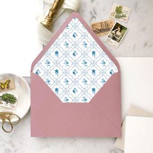 Floral Tile Pattern Envelope Liner Set Of 25 Printed Envelope Liners