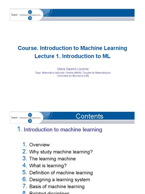 Course Introduction To Machine Learning Lecture 1 Introduction To Ml
