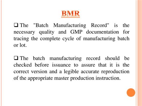 Ppt Batch Manufacturing Record And Master Formula Record Powerpoint