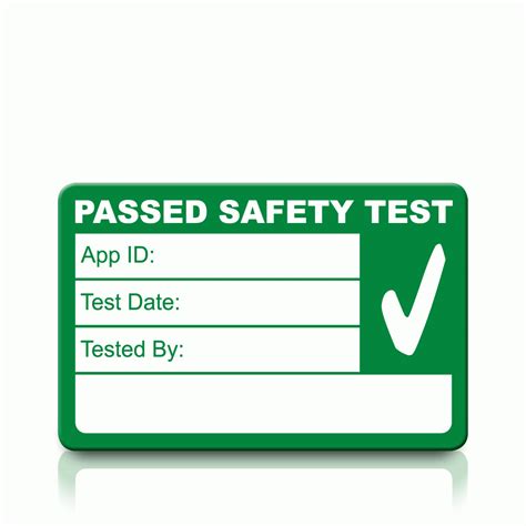 Green 4th Edition Medium Passed Pat Test Labels Label Bar