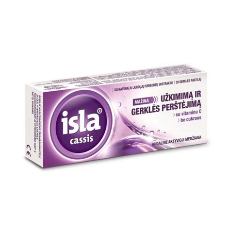 Isla Pastilės Cassis 30 Vnt Camelia
