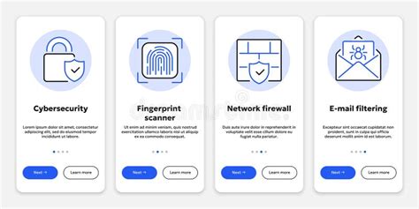Vector Onboarding Screens Of Cybersecurity Stock Vector Illustration Of Concept Layout 366293938