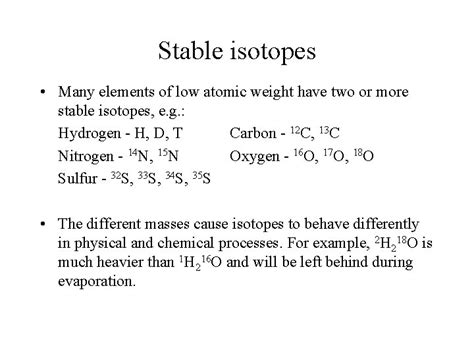 Stable Isotopes Principles Of Stable Isotope Fractionation Annual
