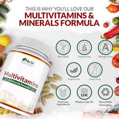 Multivitamin And Mineral Premium Tablets 25 Essential Nutrients For Enh