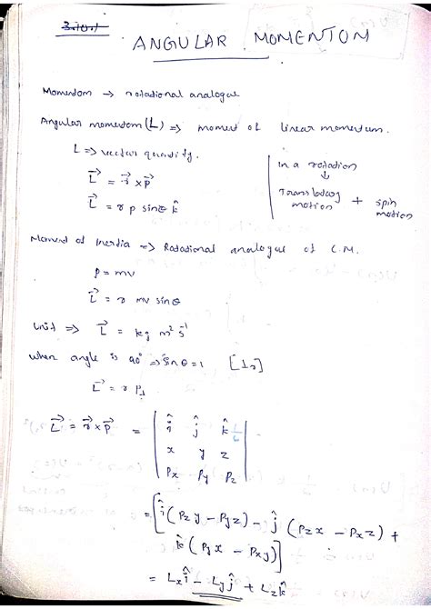St Semester Physics Th Chapter Angular Momentum Angular Momentum Of A Particle Torque