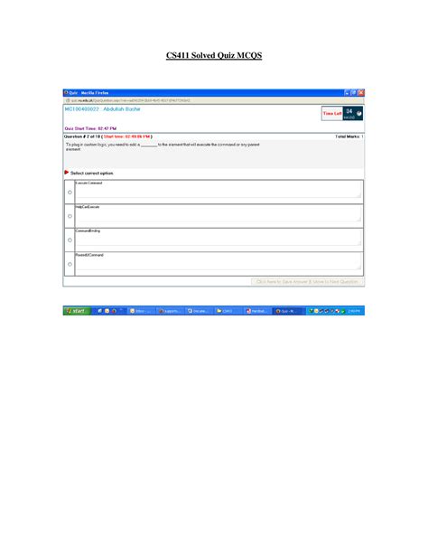 Cs411 Mid Term Mcqs Visual Programming Cs411 Solved Quiz Mcqs Studocu