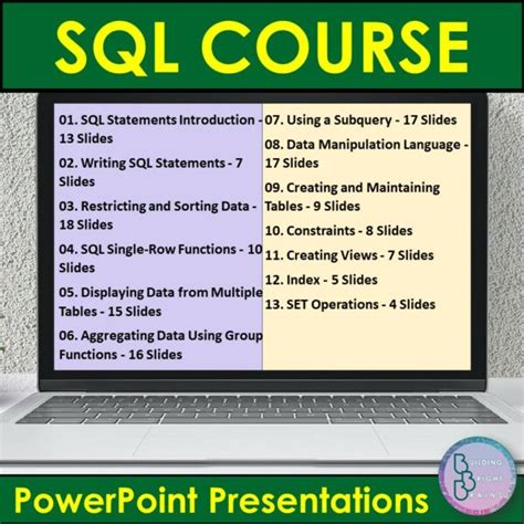 Sql Course 13 Powerpoint Lessons For Structured Query Language Made By Teachers