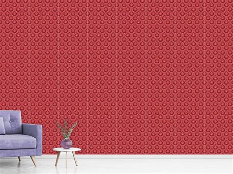 Patterned Wallpaper Ruby Rain