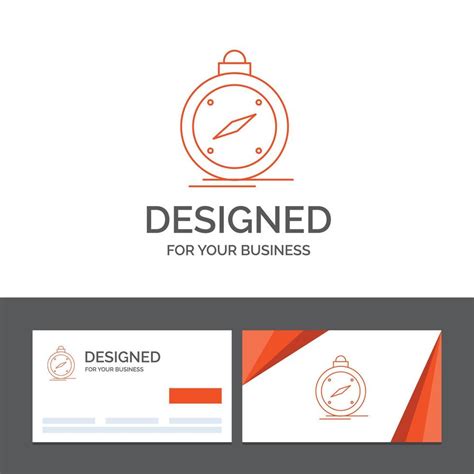 Business Logo Template For Compass Direction Navigation Gps Location Orange Visiting Cards