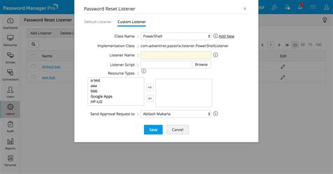 Post Reset Scripts Password Manager Pro