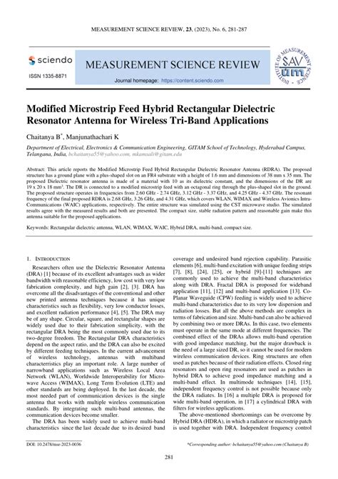 Pdf Modified Microstrip Feed Hybrid Rectangular Dielectric Resonator
