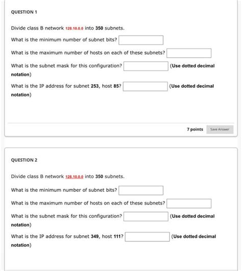 divide class b network 128 10 0 0 into 350 subnets