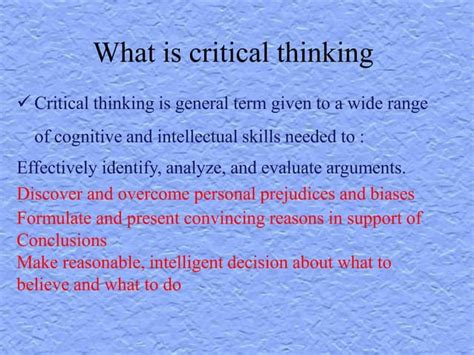 An Overview Of Critical Thinking Pptx Education