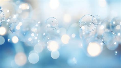 Premium Ai Image Abstract Blurred Bokeh White And Blue Light Orbs