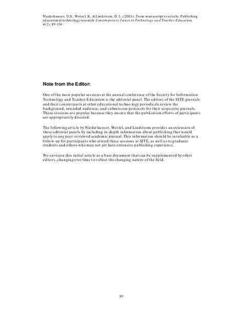 Pdf From Manuscript To Article Publishing Denise Lindstrom