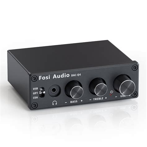 Fosi Audio Q4 Headphone Amplifier Mini Stereo DAC 24 Bit 192 KHz USB Optical Coaxial To RCA AUX