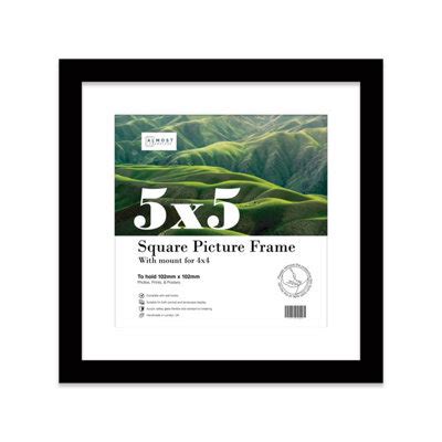 5x5 Black Picture Frame 5x5 Square Frame With 4x4 Mount For