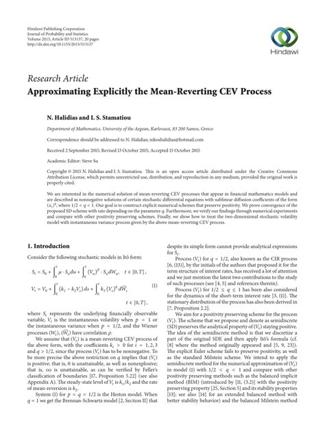 Pdf Approximating Explicitly The Mean Reverting Cev Process