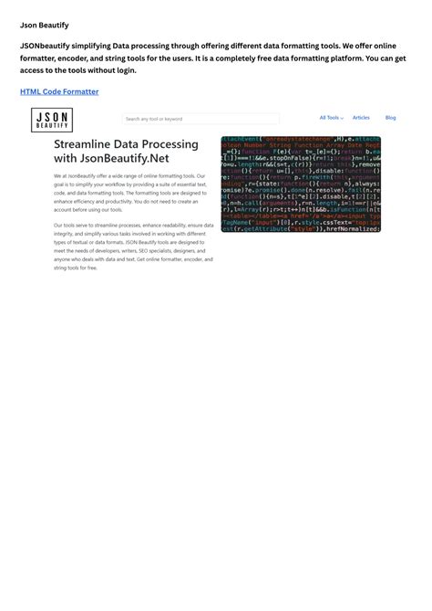 PPT Json Beautify PowerPoint Presentation Free Download ID