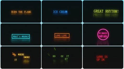 Cool Neon Text Effect Animation Pack Ae Template Video Aep Template