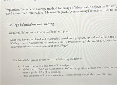 Solved Implement The Generic Average Method For Arrays Of