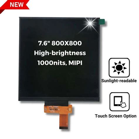 7 6 Inch Lcd 800x800 High Brightness Mipi With Touch And Hdmi Option