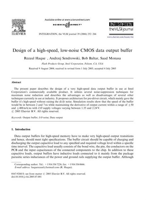 Pdf Design Of A High Speed Low Noise Cmos Data Output Buffer Dokumentips