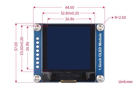 1 5inch OLED Display Module 128x128 Pixels 16 Gray Scale SPI I2C Interface